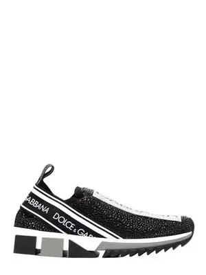 Dolce & Gabbana Sorrento Embellished Slip-on Sneakers - Black