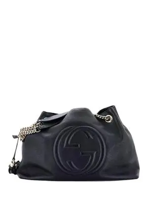 Gucci Soho Chain Strap Leather Medium Shoulder Bag - Black