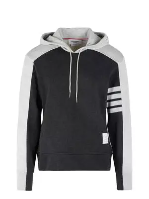Thom Browne 4-bar Colour-block Hoodie - Grey