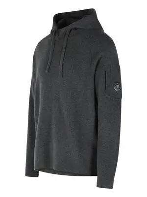 C.P. COMPANY Drawstring Hoodie With Lens Detail - Grey