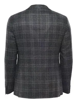 Corneliani Tartan Single-breasted Blazer - Grey