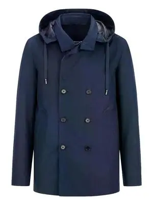 Dolce & Gabbana Double-breasted Hooded Jacket - Blue