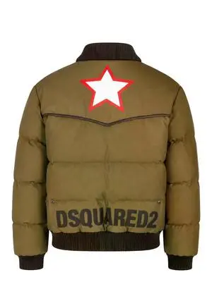 Dsquared2 Quilted Star Patch Bomber Jacket - Green