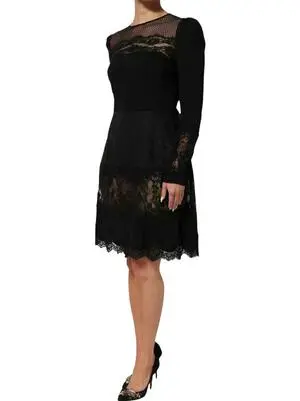 Dolce & Gabbana Floral-lace A-line Mini Dress - Black