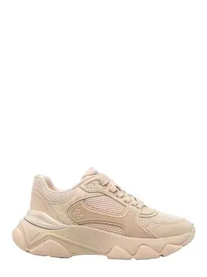 Guess Logo-embossed Leather Sneakers - Neutrals
