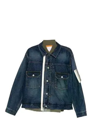 Sacai Layered Denim Twill Jacket - Blue