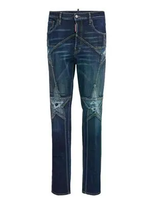 Dsquared2 642 Super Star" Patchwork Distressed Jeans - Blue