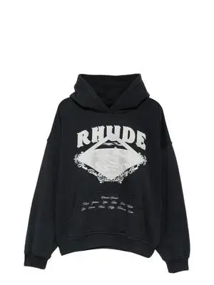 Rhude Logo-print Hoodie - Black