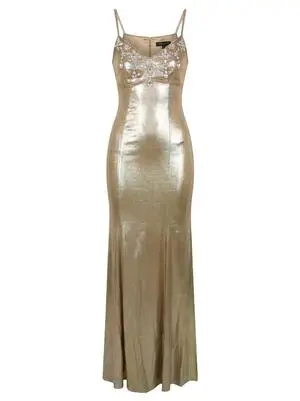 Dolce & Gabbana Crystal-embellished Metallic Maxi Dress - Gold