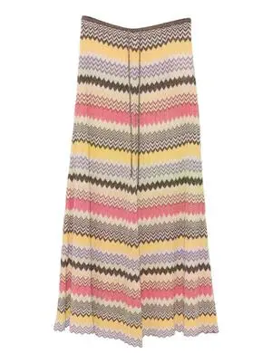 Faithfull The Brand Ria Chevron-knit Midi Skirt - Pink