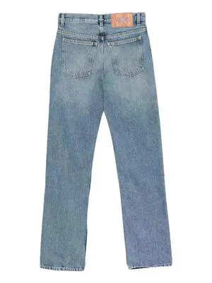 Off-White Logo Patch Straight-leg Jeans - Blue