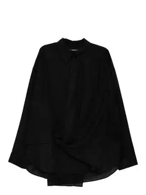 SONGZIO Draped Layered-detail Shirt - Black