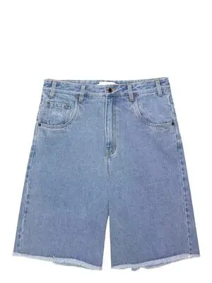 HONOR THE GIFT Frayed Hem Denim Shorts - Blue