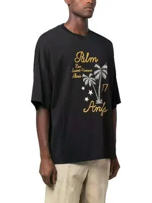 Palm Angels Palm Paris Cotton Sweatshirt - Black