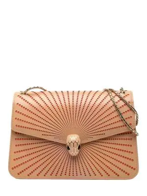BVLGARI Medium Laser Cut Calfskin Sunshine Serpenti Forever Shoulder Bag - Neutrals