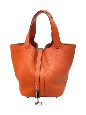 Hermès Clemence Picotin Lock 18 Handbag - Orange