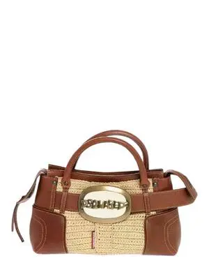 Dsquared2 Logo-buckle Woven Tote Bag - Neutrals