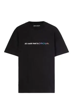 Palm Angels Logo-print Crew-neck T-shirt - Black