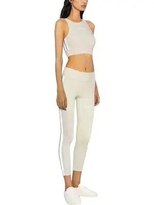 Palm Angels Logo-print Cropped Leggings - Neutrals