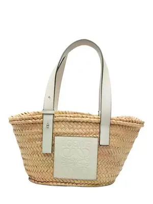 Loewe Raffia Anagram Basket Tote Bag - White
