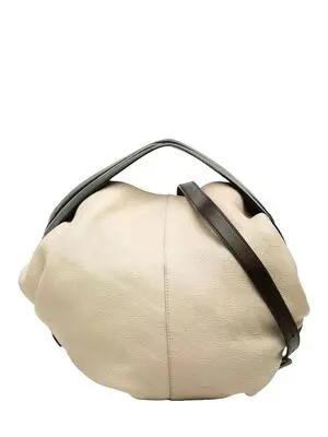 Loewe Grained Calfskin Zip Handle Satchel - Neutrals