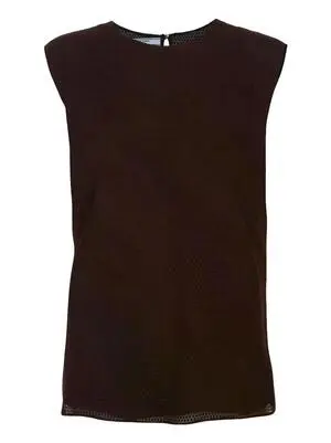 Prada Honeycomb Knit Vest - Brown