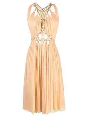 Alberta Ferretti Embellished Knee-length Dress - Neutrals