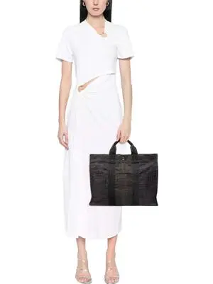 Hermès Canvas Herline Mm Tote Bag - Grey