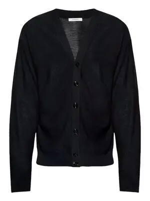 LEMAIRE Lemiare Fine Knit V-neck Button-up Cardigan - Black