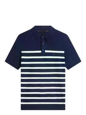 Tommy Hilfiger Horizontal-stripe Embroidered-logo Sweater - Blue
