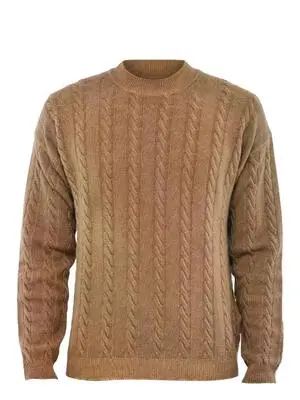 Woolrich Virgin Wool Aran Knit Sweater - Brown