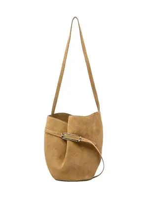LIFFNER Belted Suede Bucket Bag - Neutrals