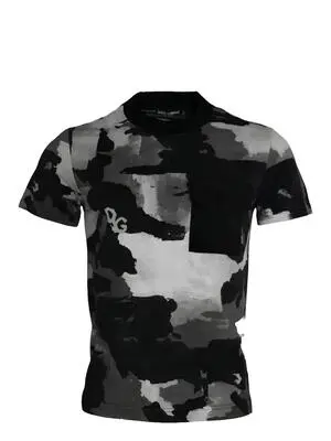 Dolce & Gabbana Camouflage-pattern Patch-pocket T-shirt - Black