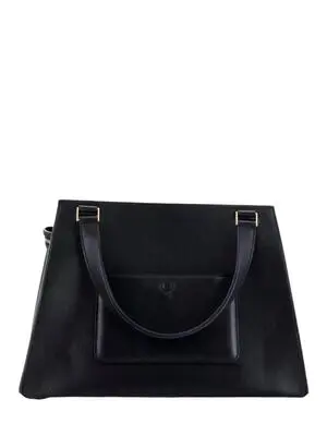Celine Edge Bag Leather Medium Satchel - Black