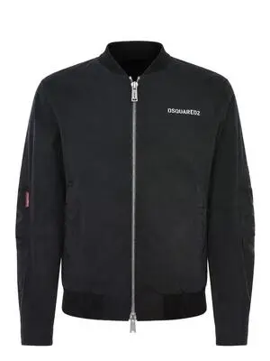 Dsquared2 Logo-print Zip-up Bomber Jacket - Black