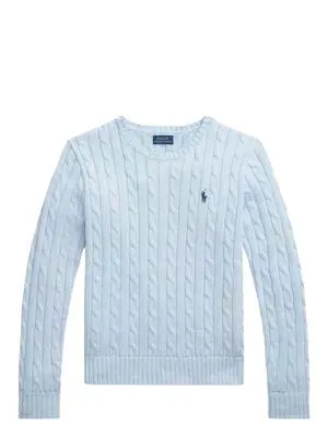 Polo Ralph Lauren Cable Knit Embroidered Logo Sweater - Blue