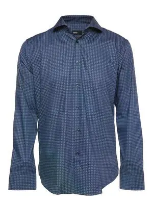 BOSS Geometric-print Shirt - Blue