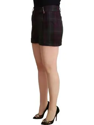 BENCIVENGA Tailored Plaid Shorts With Rolled Cuffs - Black