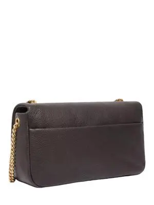 Pinko Love Birds Leather Shoulder Bag - Brown