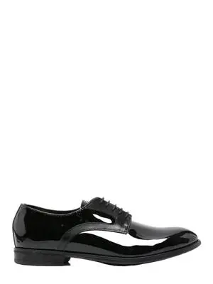 CARLO PIGNATELLI Patent Finish Lace-up Derby Shoes - Black