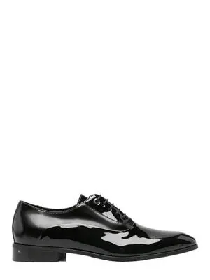 CARLO PIGNATELLI Patent Lace-up Oxford Shoes - Black