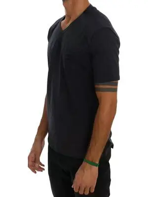 DANIELE ALESSANDRINI Patch-pocket V-neck T-shirt - Blue