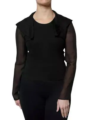 DOLCE & GABBANA Dolce & Gabbana Ribbed-Knit Top With Sheer Sleeves