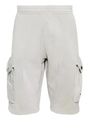 C.P. COMPANY Logo Embroidered Cotton Track Shorts - Grey