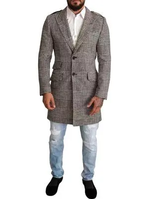 DOLCE & GABBANA Dolce & Gabbana Plaid Pattern Single-Breasted Coat