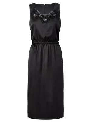 Dolce & Gabbana Lace-trimmed Satin Dress - Black