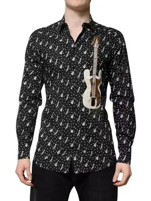 Dolce & Gabbana Sequin-embellished Instrument-print Shirt - Black