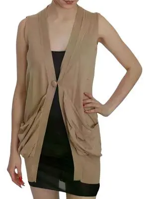 PINK MEMORIES Pink Memories Sleeveless Draped Cardigan