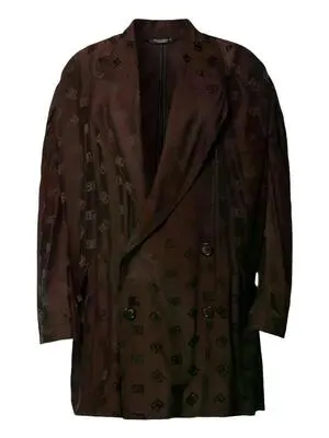 DOLCE & GABBANA Dolce & Gabbana Logo Monogram Double-Breasted Coat
