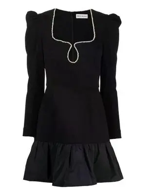 Rebecca Vallance Katie" Long-sleeve Embellished Minidress - Black